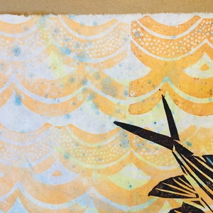 MALOLO 18x12 Flying Fish Linoleum Block/mono Hawaiian Art Print by ...