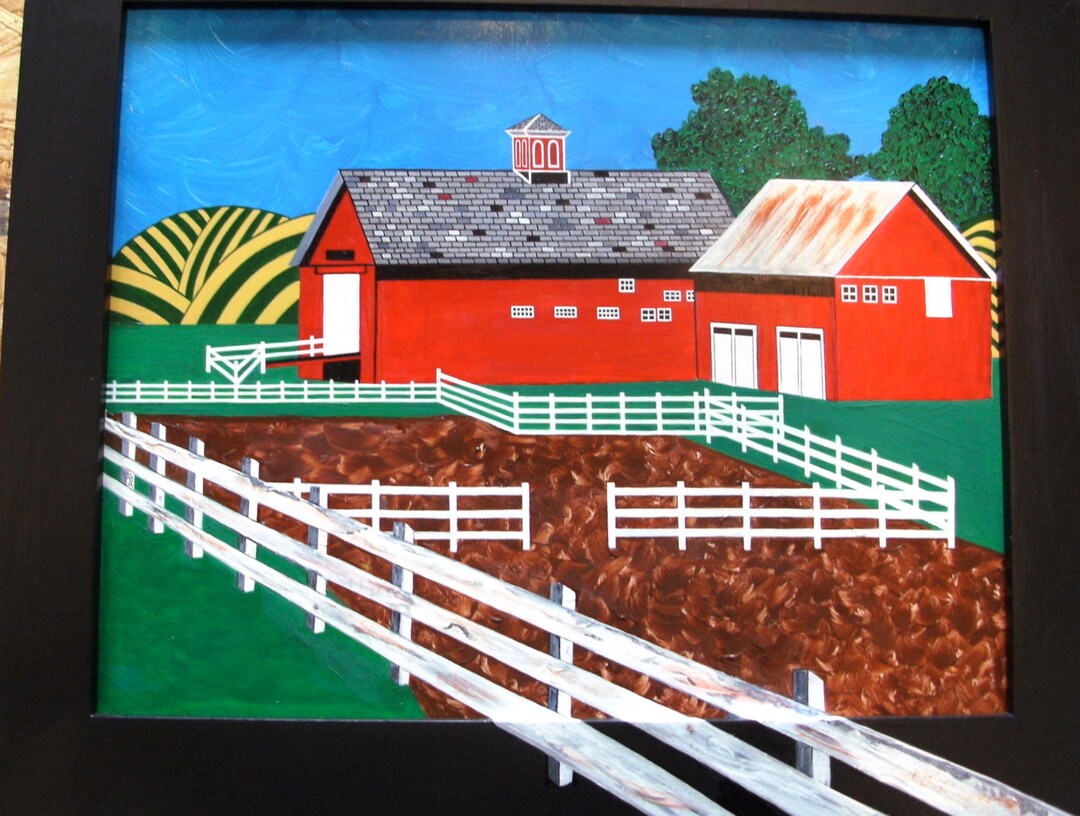 SWEET TREE FARM; Vermont; Original Approx. 21x24; Acrylic on Board - Etsy