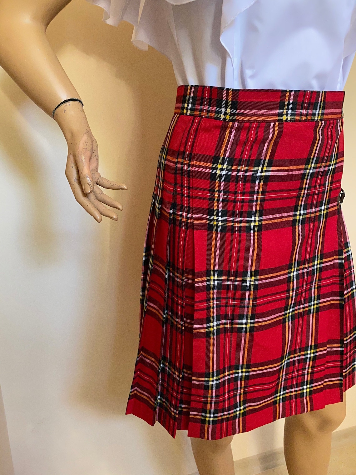 Jupe En Tartan Royal Stewart Rouge Tartan Plaid Jupe En Etsy France