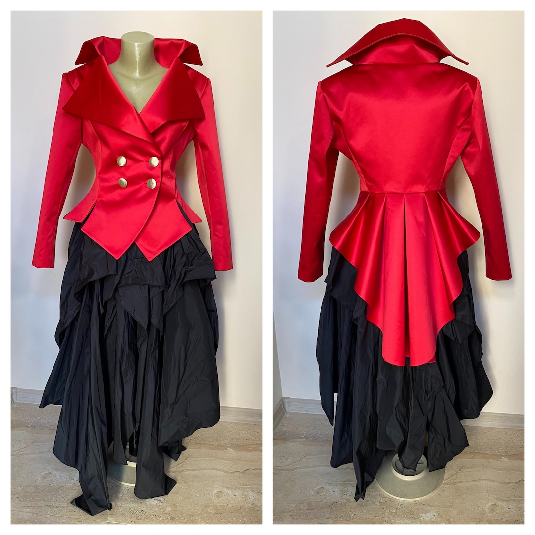 Formal Womens Duchess Satin Tailcoat, Tuxedo Tails Women, Red Tailcoat ...