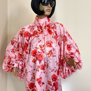 Pink Formal Womens Silk Bow Blouse Multicolored Printed - Etsy