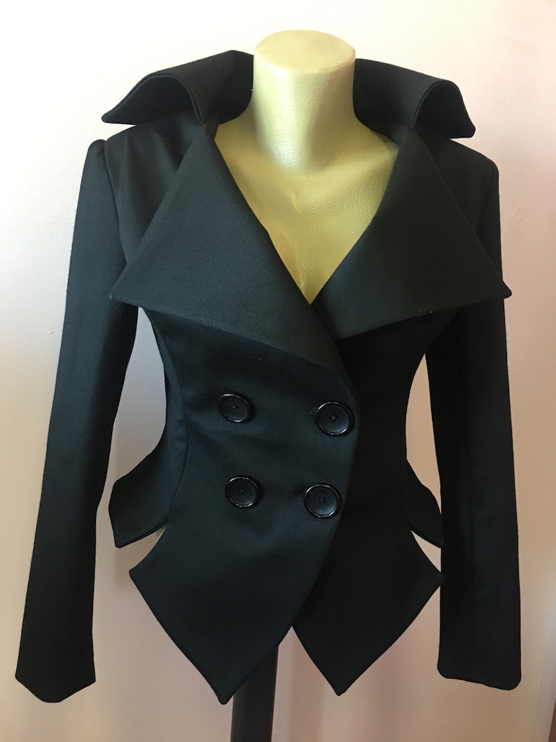 Women's Black Jacket Fitted Blazer Black Tailored - Etsy UK