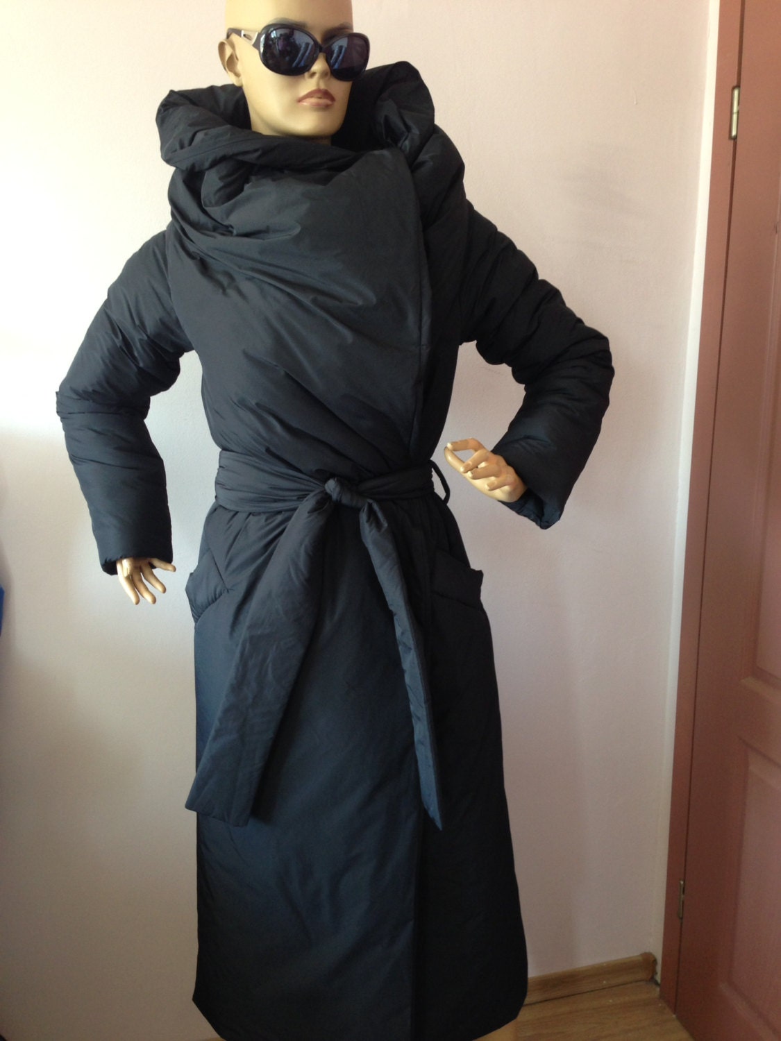 Long Loose Winter Collar Square Down Jacket/atmosphere - Etsy