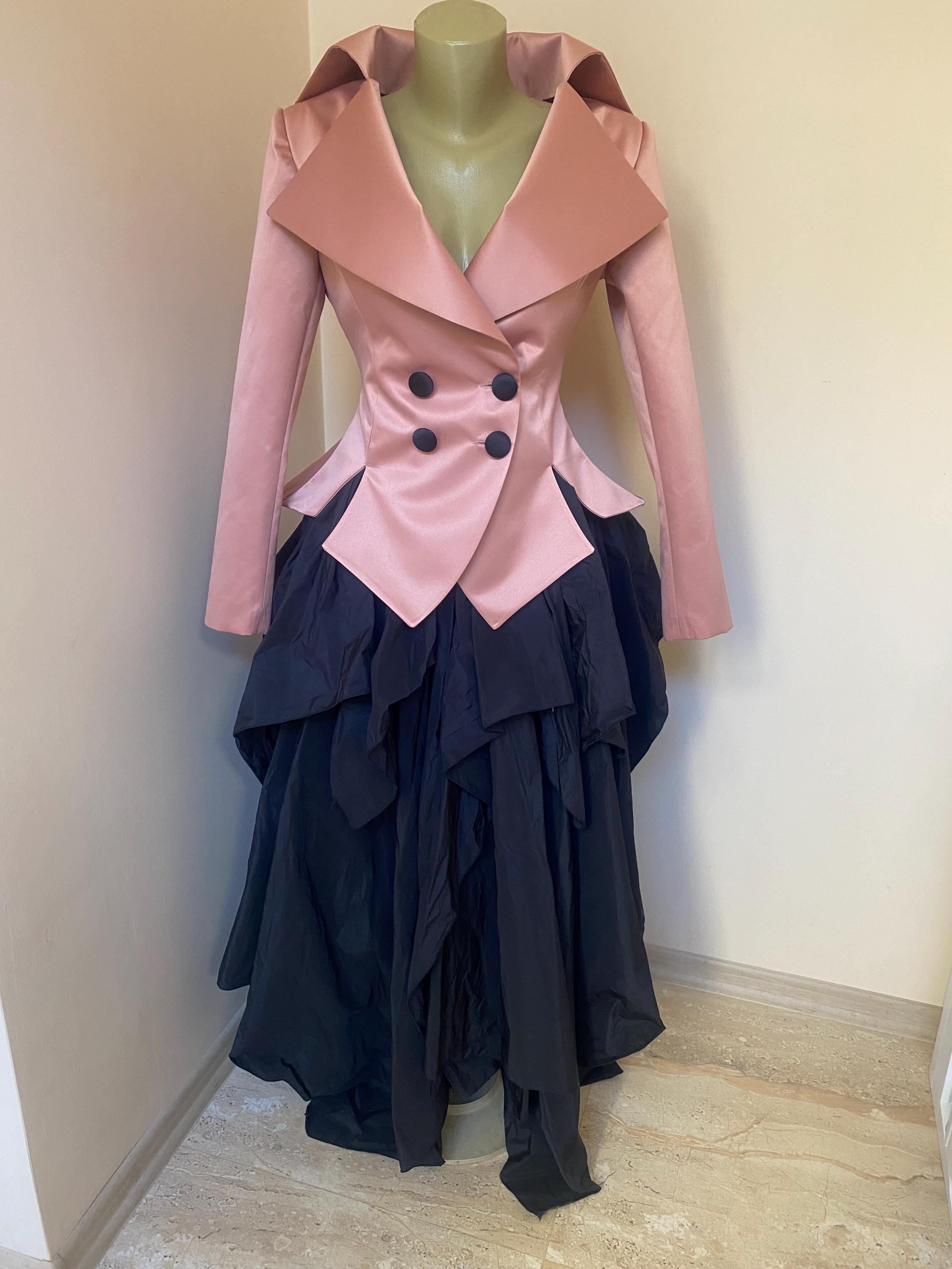 Formal Womens Duchess Satin Tailcoat, Tuxedo Tails Women, Rose Gold ...