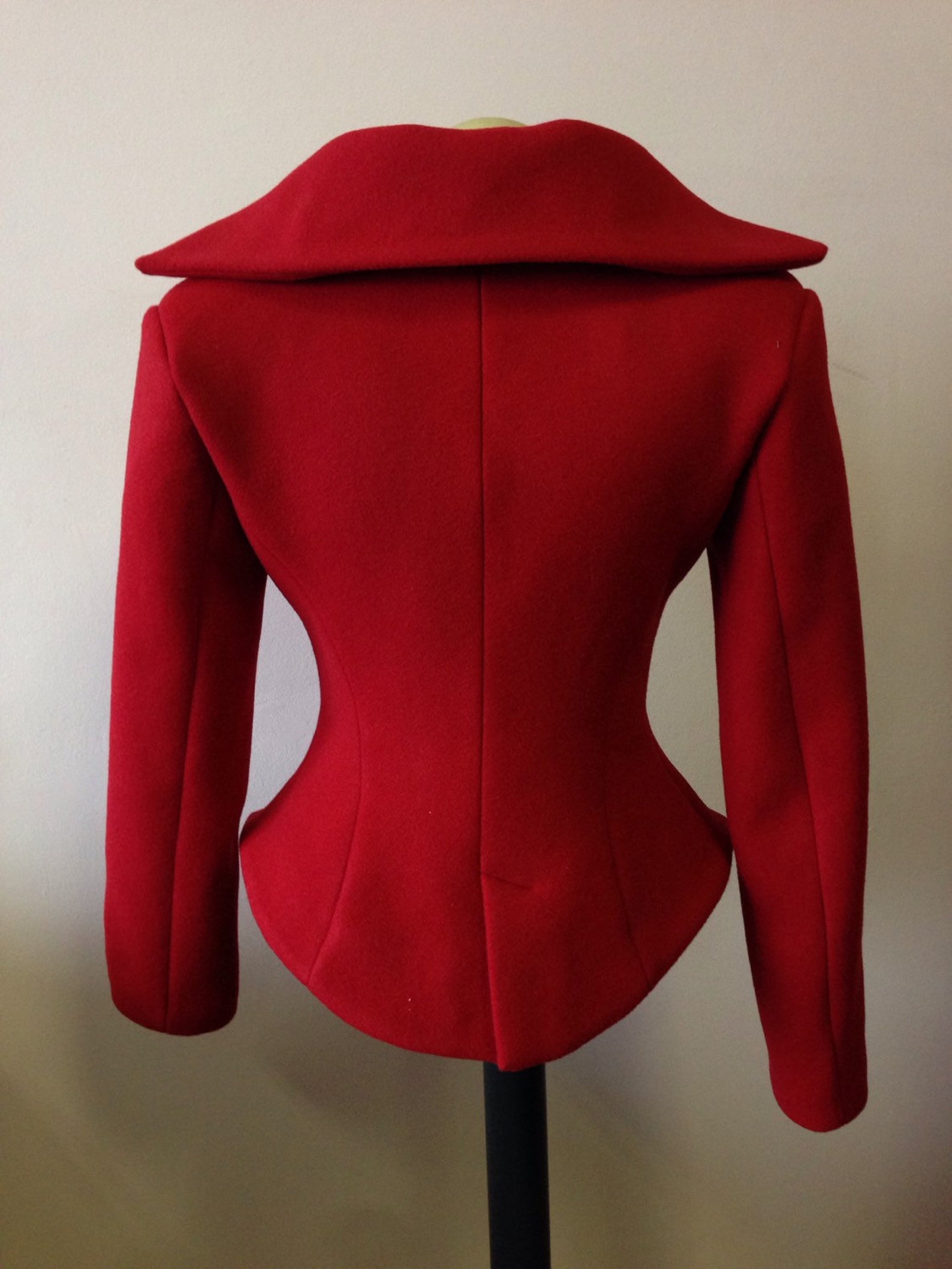 Red Jacket/red Wool Coat/red Blazer/slim Fit Asymmetrical - Etsy