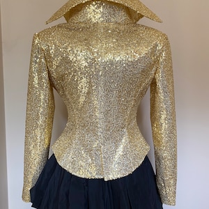 Gold Sequin Jacket, Womens Luxury Iridescent Sequined Fitted Formal ...