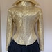 Gold Sequin Jacket, Womens Luxury Iridescent Sequined Fitted Formal ...