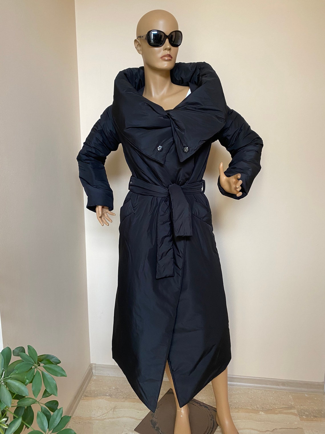 Long Loose Winter Collar Square Down Jacket/atmosphere - Etsy