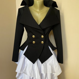 Formal Womens Tailcoat, Tuxedo Tails Women, Black Tailcoat, Steampunk ...
