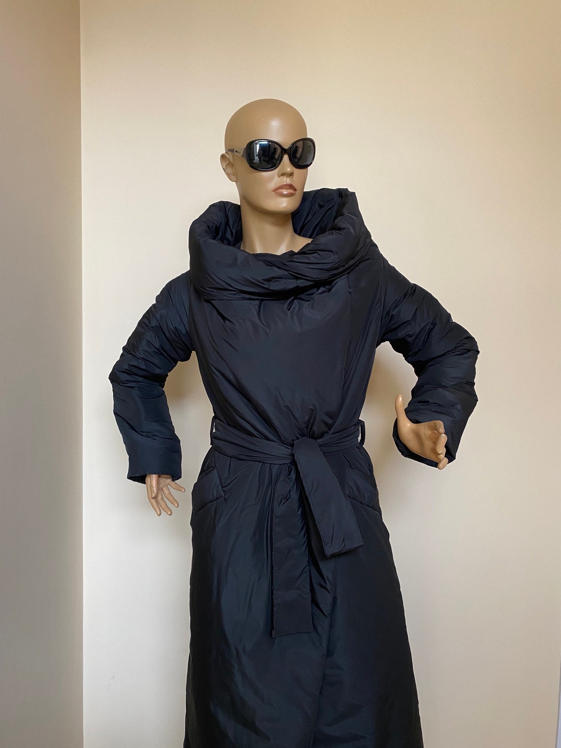 Long Loose Winter Collar Square Down Jacket/atmosphere - Etsy