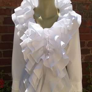 Ruffled Cotton Yellow Shirt/womens White Romantic Blouse/long Sleeve ...