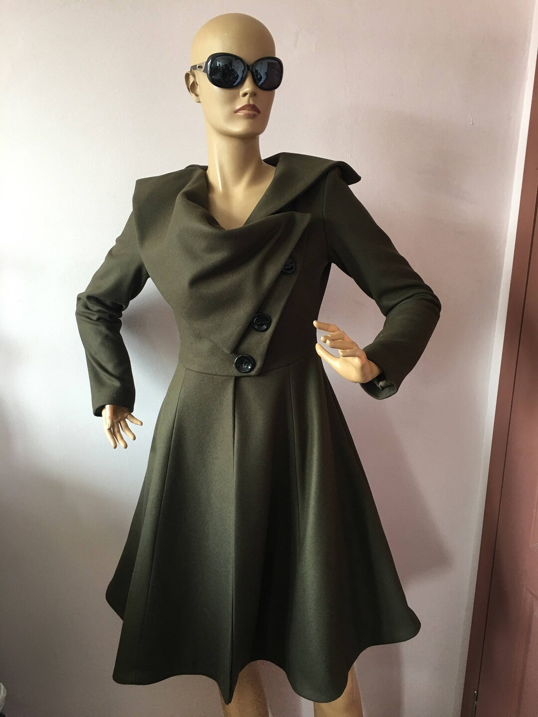 Fit and Flare Wool Coat, Punk Jacket, Avant Garde Jacket, Blazer Jacket ...