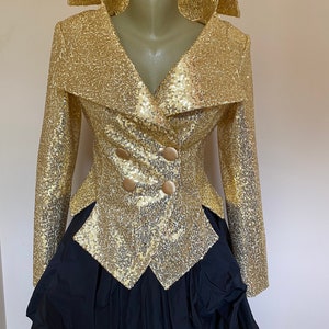Gold Sequin Jacket, Womens Luxury Iridescent Sequined Fitted Formal ...