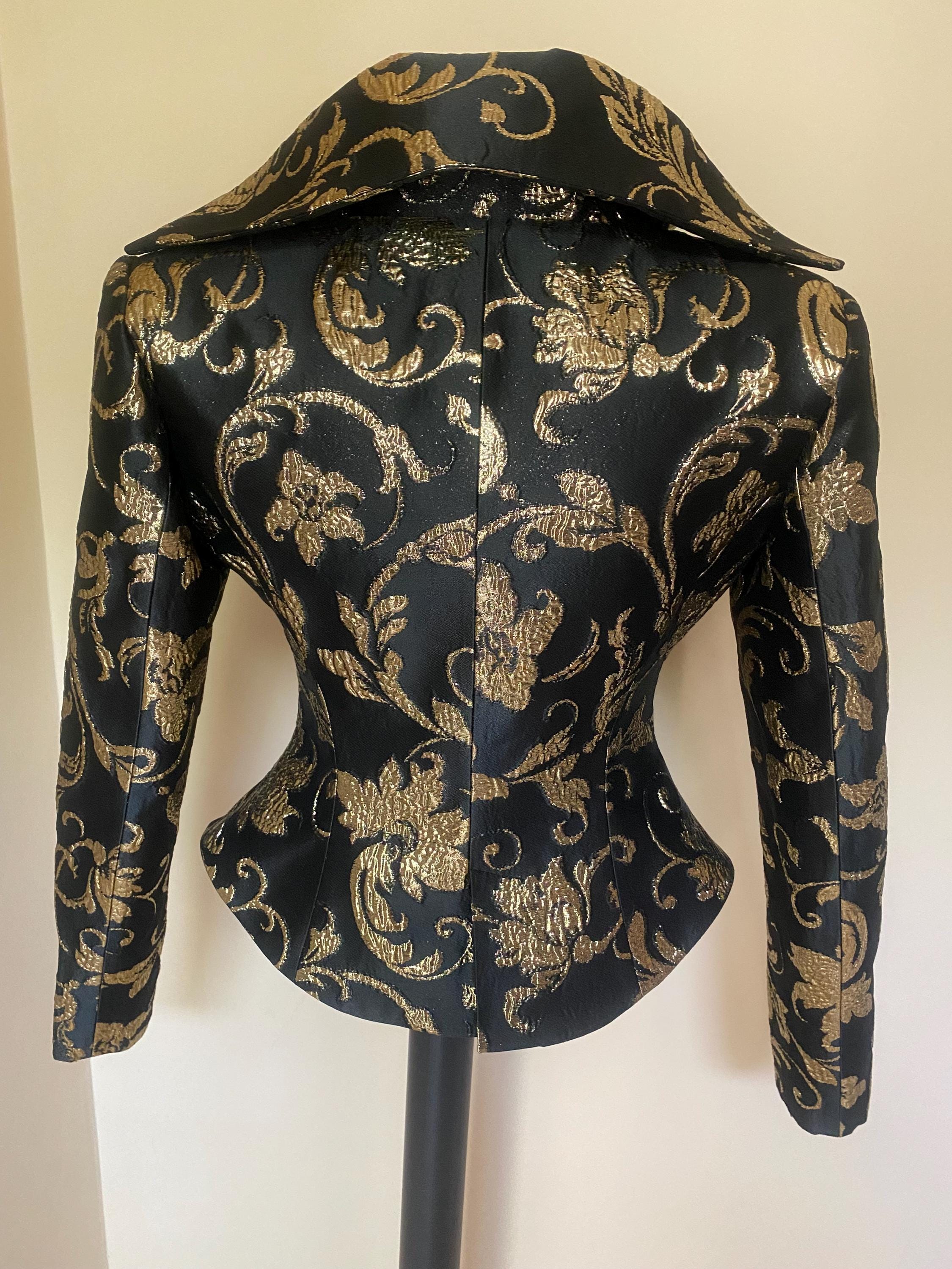 Gold Floral Brocade Jacket: Gothic Victorian Evening Blazer - Etsy