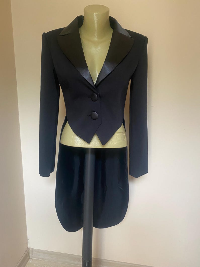 Black Formal Tailcoat, Tuxedo Tails for Women, Steampunk Jacket, High ...
