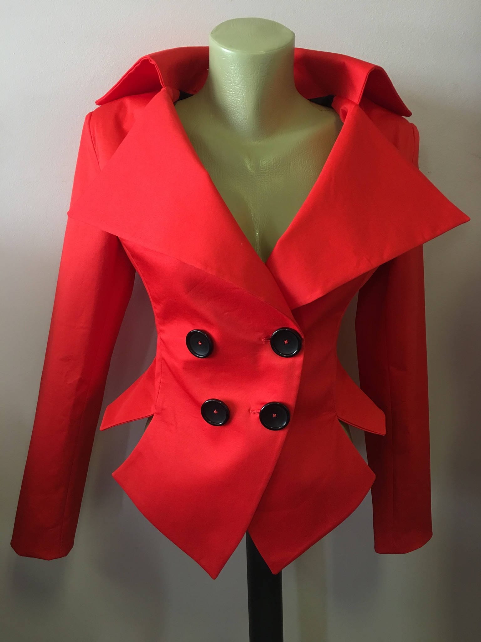 Women's Red Jacket Fitted Spring Blazer Cotton Tailored - Etsy UK