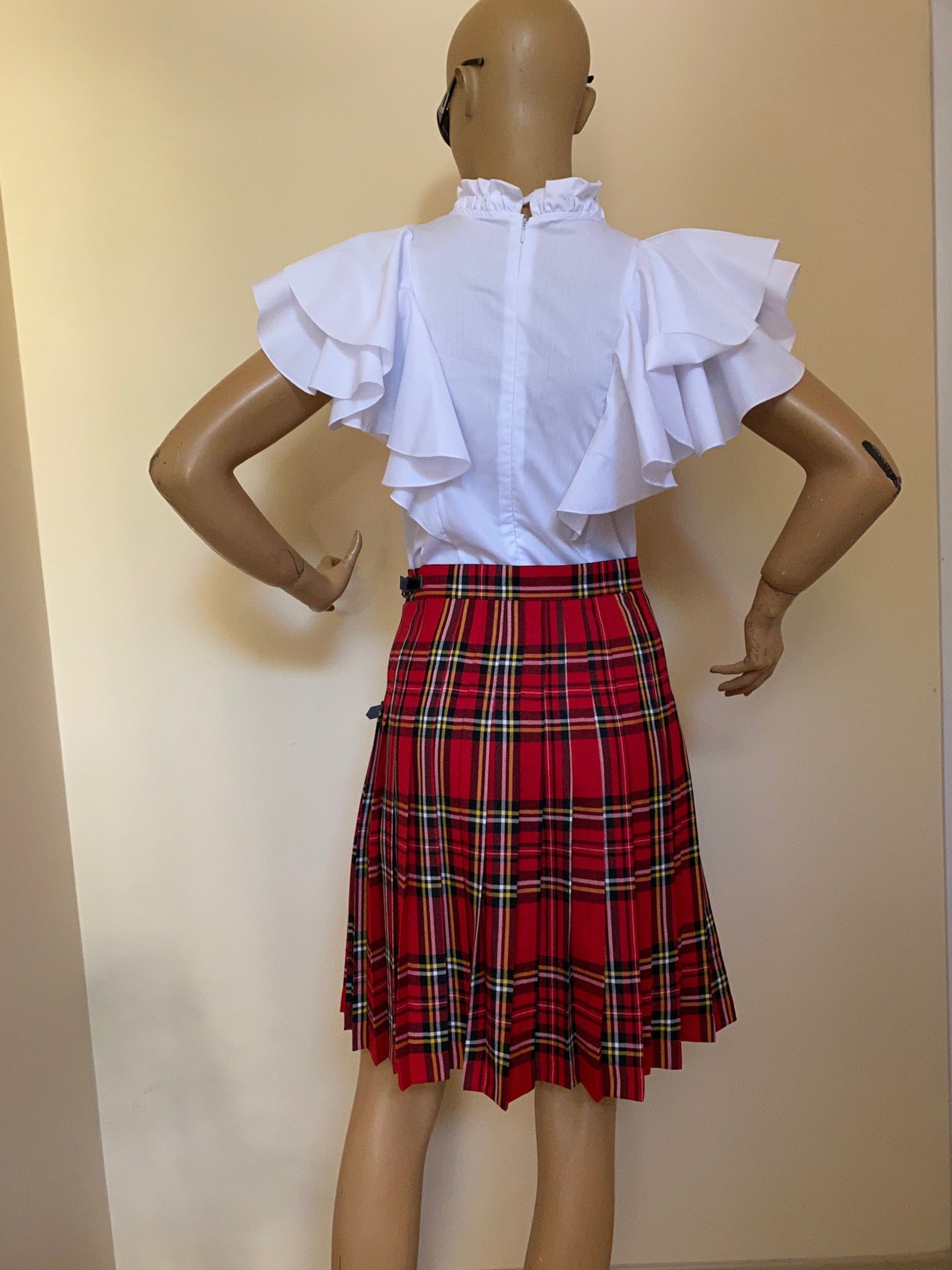 Jupe En Tartan Royal Stewart Rouge Tartan Plaid Jupe En Etsy France