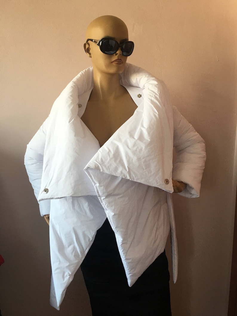 Black winter square down jacket Atmosphere puffer warm wrap | Etsy