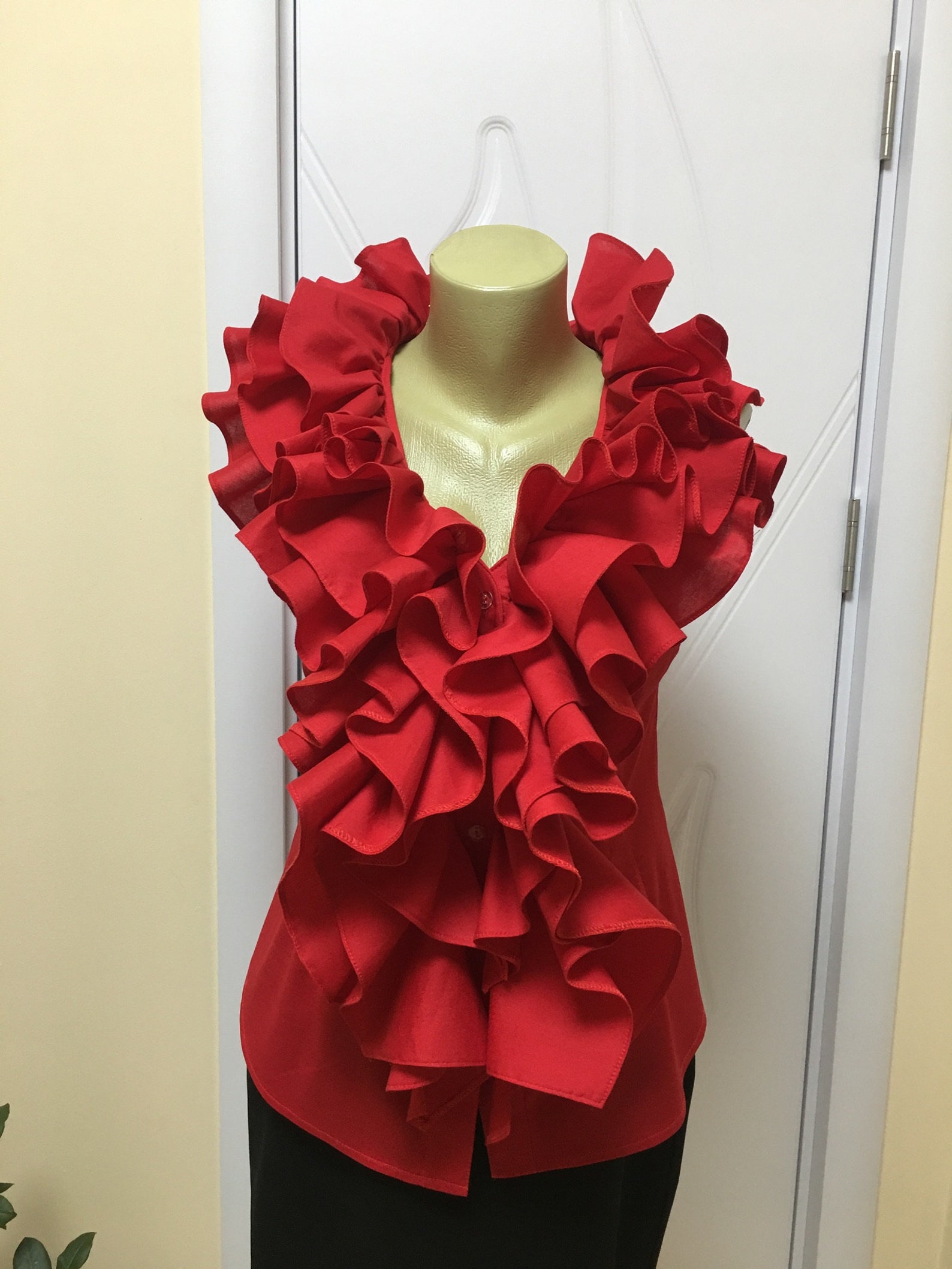 Ruffled Cotton Yellow Shirt/womens White Romantic Blouse/long - Etsy