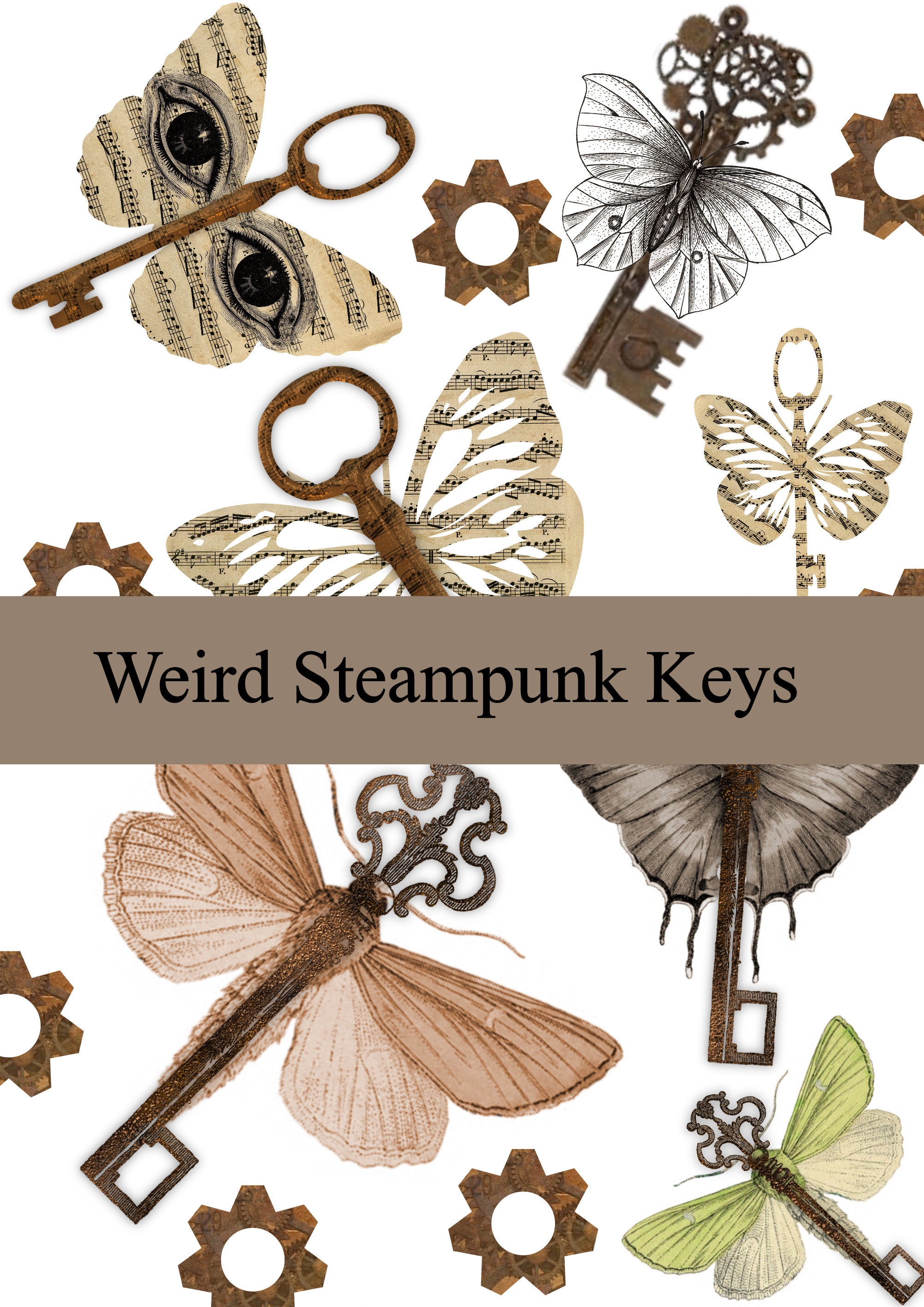 Weird Steampunk Keys Junk Journal Ephemera Digital Download - Etsy