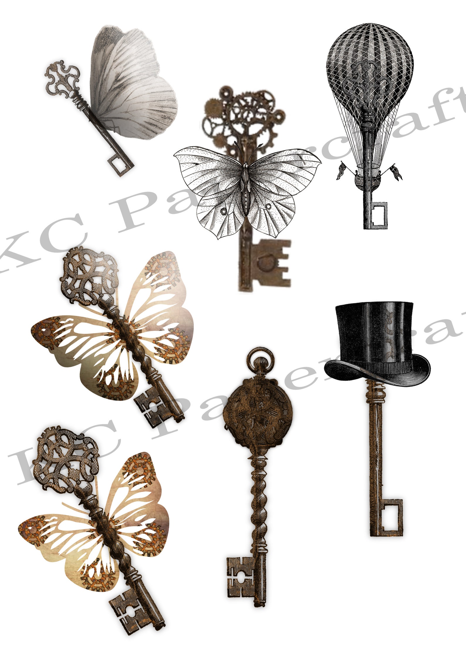 Weird Steampunk Keys Junk Journal Ephemera Digital Download - Etsy