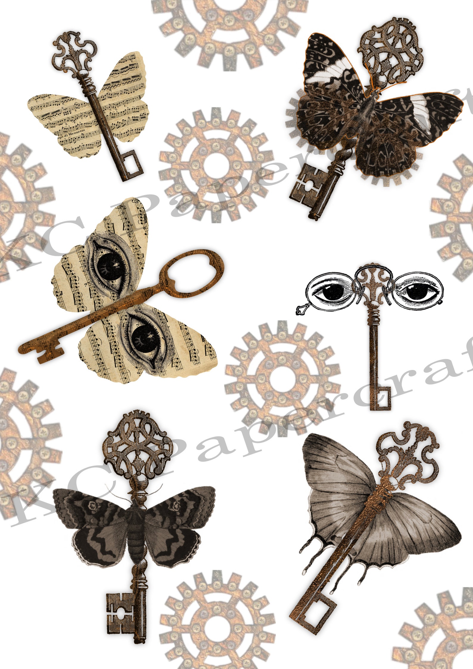 Weird Steampunk Keys Junk Journal Ephemera Digital Download - Etsy