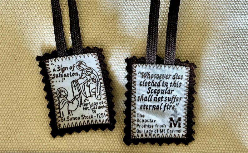 Brown Wool Scapular of Our Lady of Mt Carmel ~ With USPS Tracking - Etsy