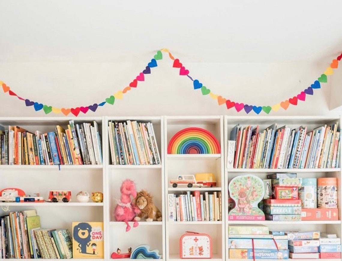 Pride Rainbow Heart Garland Handmade Felt Party Decoration - Etsy