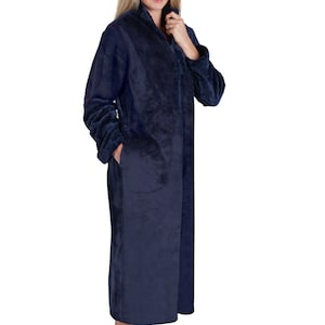 Super Plush Front Zipper Soft Robe Zipper Bathrobe Dressing Gown - Etsy
