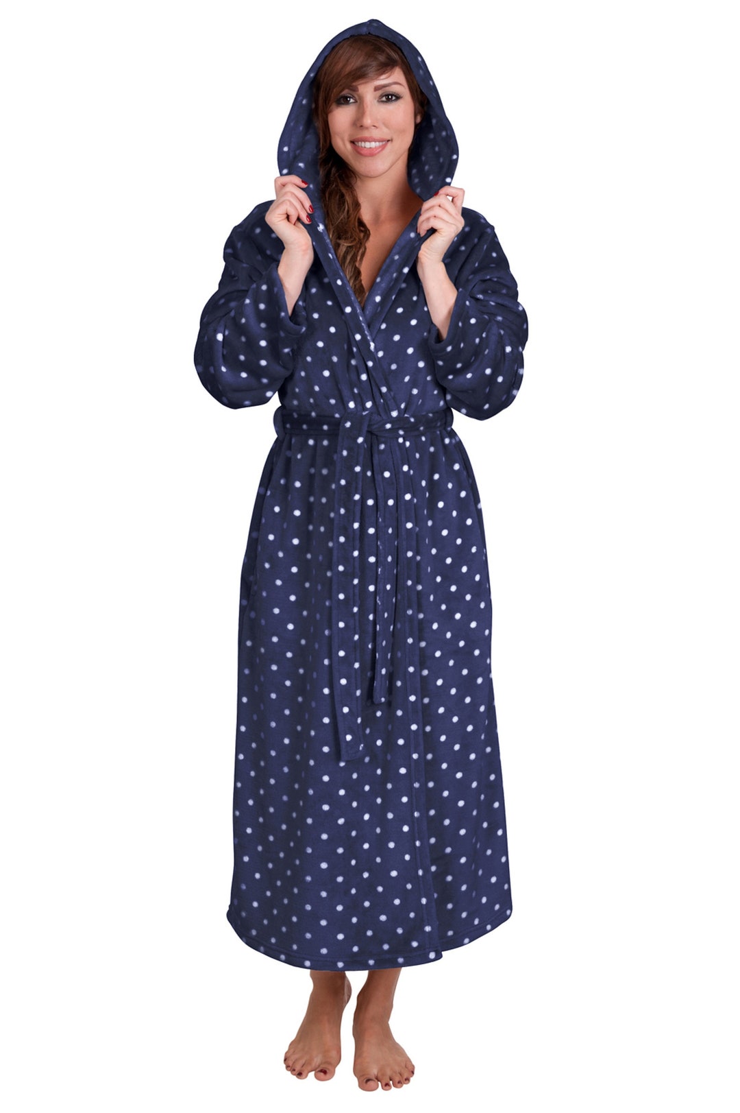 Long Hooded Robe Super Lux Super Mink Long Hoodie Robe Plus Sizes ...