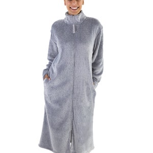 Super Plush Front Zipper Soft Robe Zipper Bathrobe Dressing Gown - Etsy