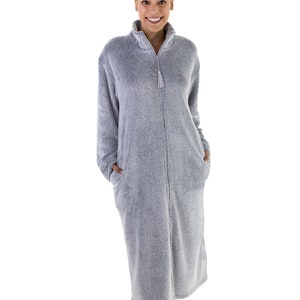 Super Plush Front Zipper Soft Robe Zipper Bathrobe Dressing Gown - Etsy