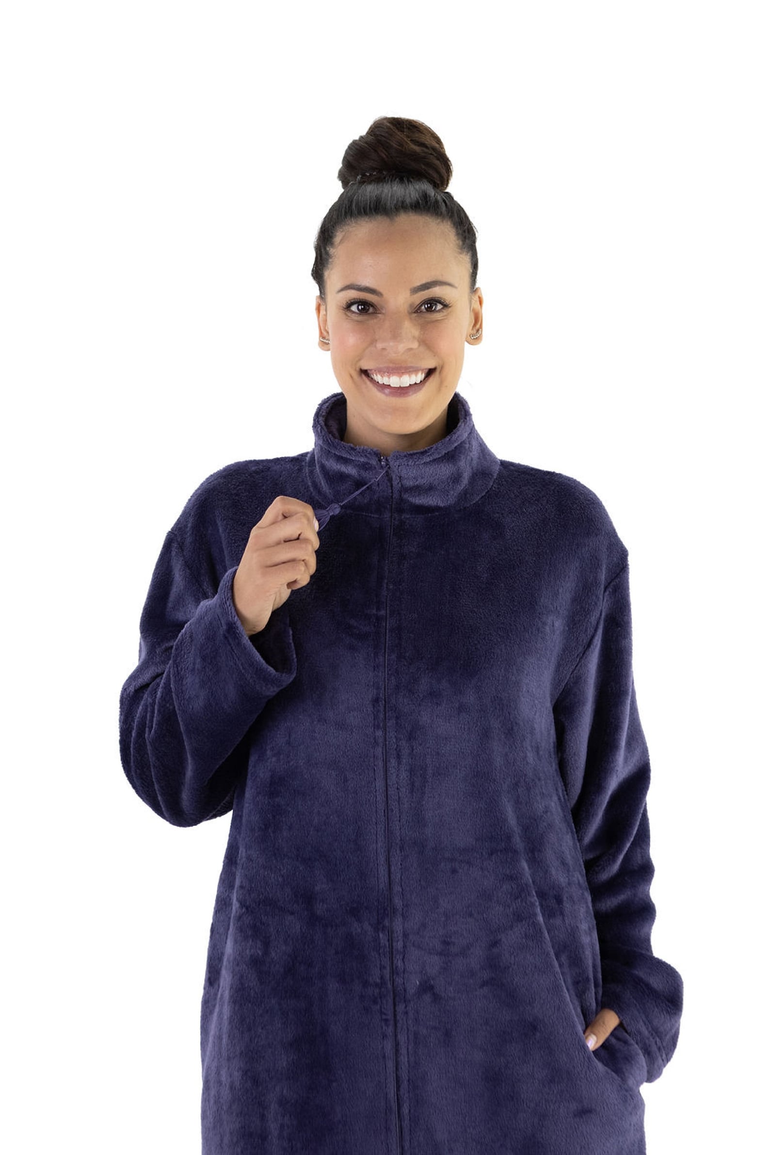 Super Plush Front Zipper Soft Robe Zipper Bathrobe Dressing Gown - Etsy