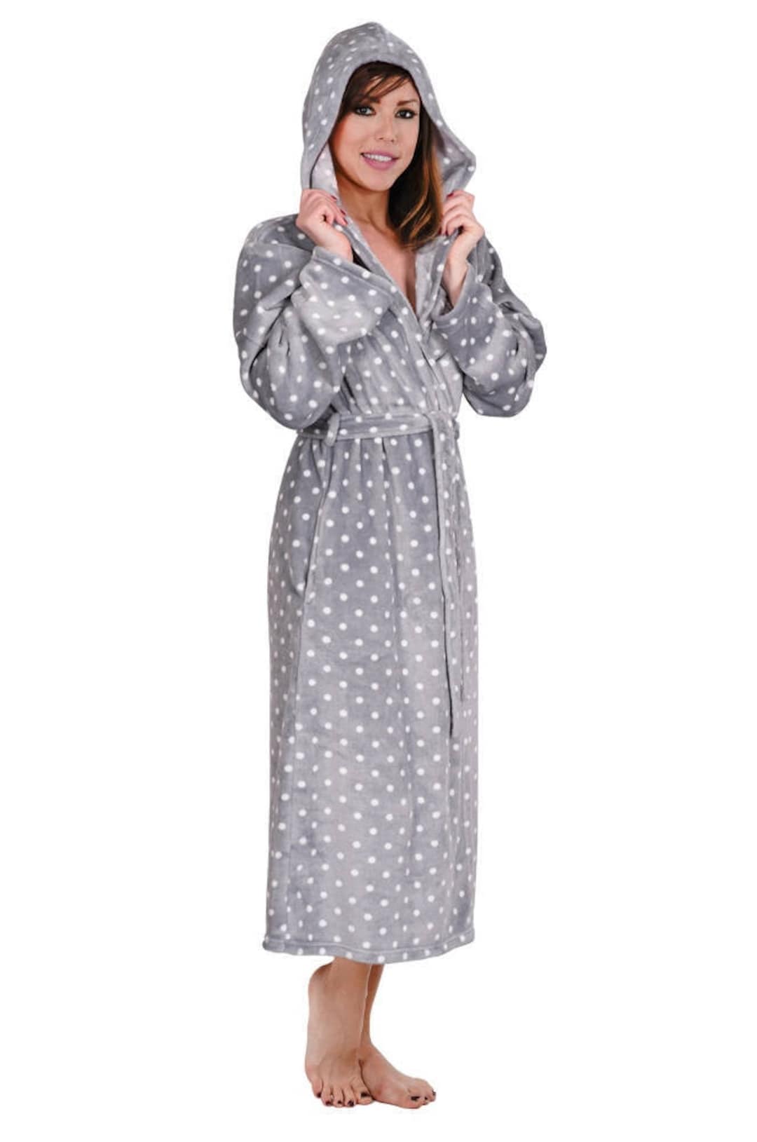 Long Hooded Robe Super Lux Super Mink Long Hoodie Robe Plus Sizes ...