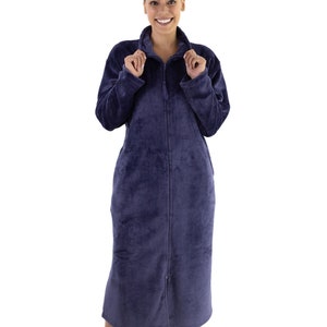 Super Plush Front Zipper Soft Robe Zipper Bathrobe Dressing Gown - Etsy