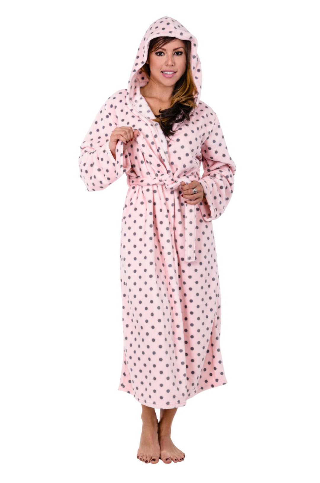 Long Hooded Robe Super Lux Super Mink Long Hoodie Robe Plus Sizes ...