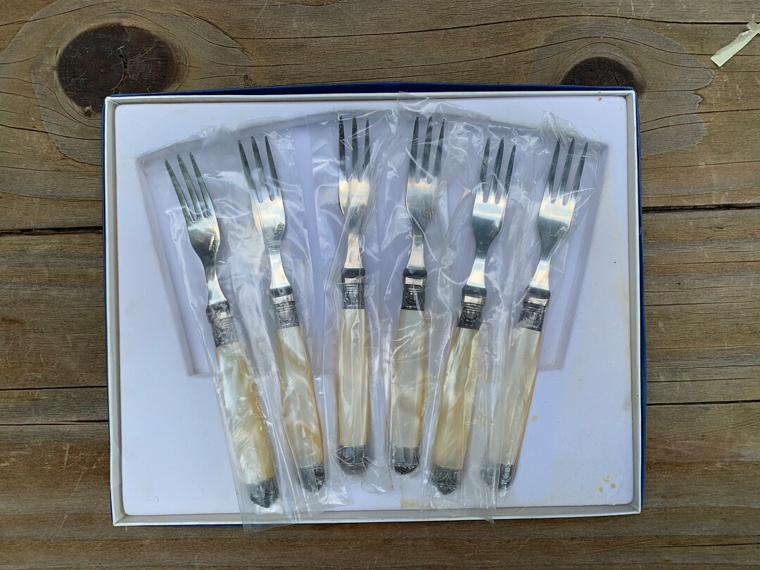 Set of 6 SCOF France Stainless Steel, Hand Polished Acrylic Pearlized ...