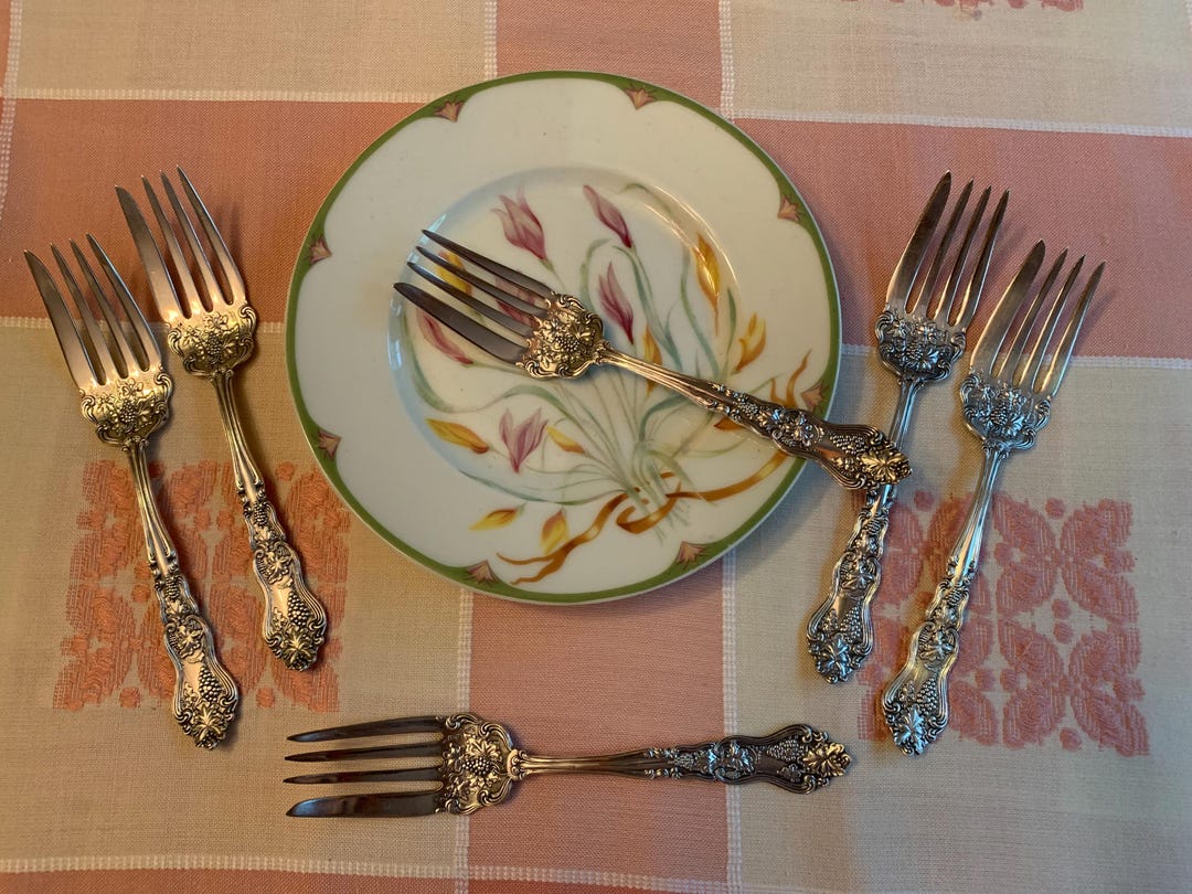 Vintage Set of Six 6 1/4" Salad / Dessert / Pastry Forks Moselle ...