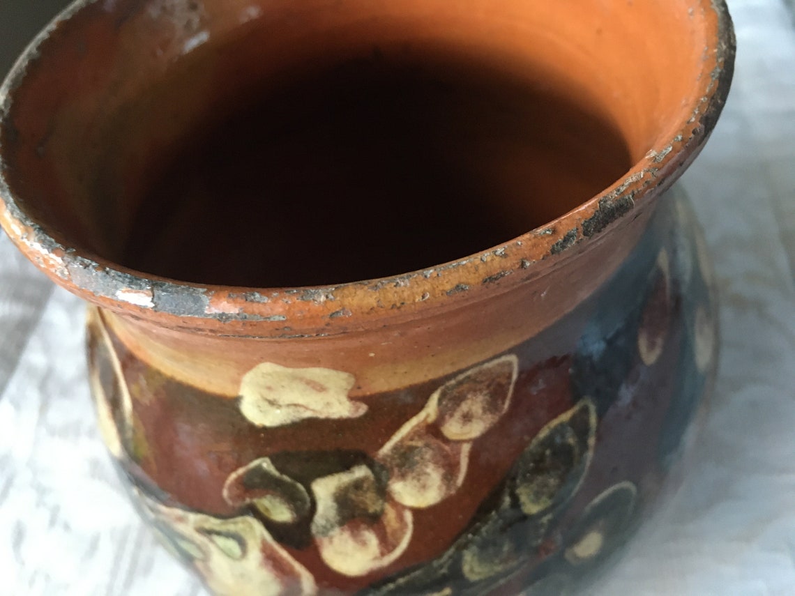 Vintage Farmhouse French Country Redware Jaspe Swirl | Etsy