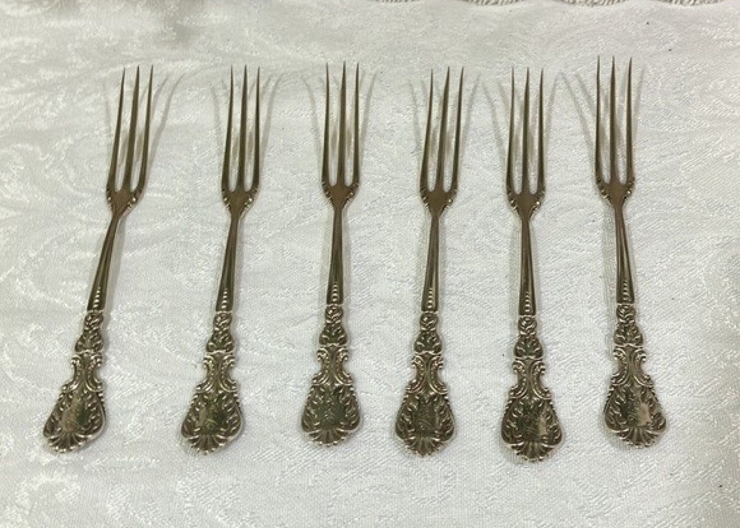 Antique R. Blackinton Set of 6 Sterling Silver Strawberry Forks (or ...