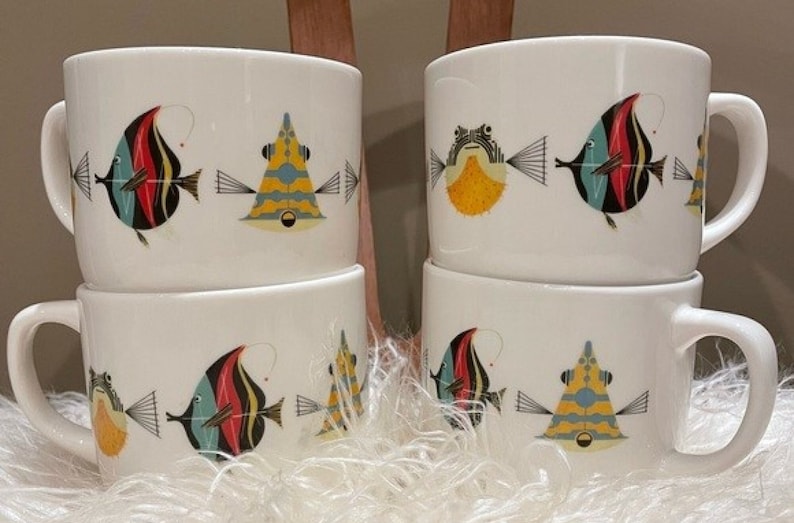 Fish's Eddy Mid Century Modern Style Minimal Realism - Etsy