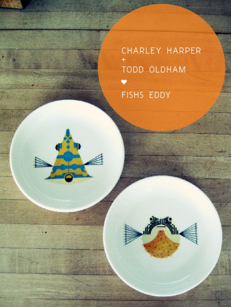 Fish's Eddy Mid Century Modern Style Minimal Realism - Etsy