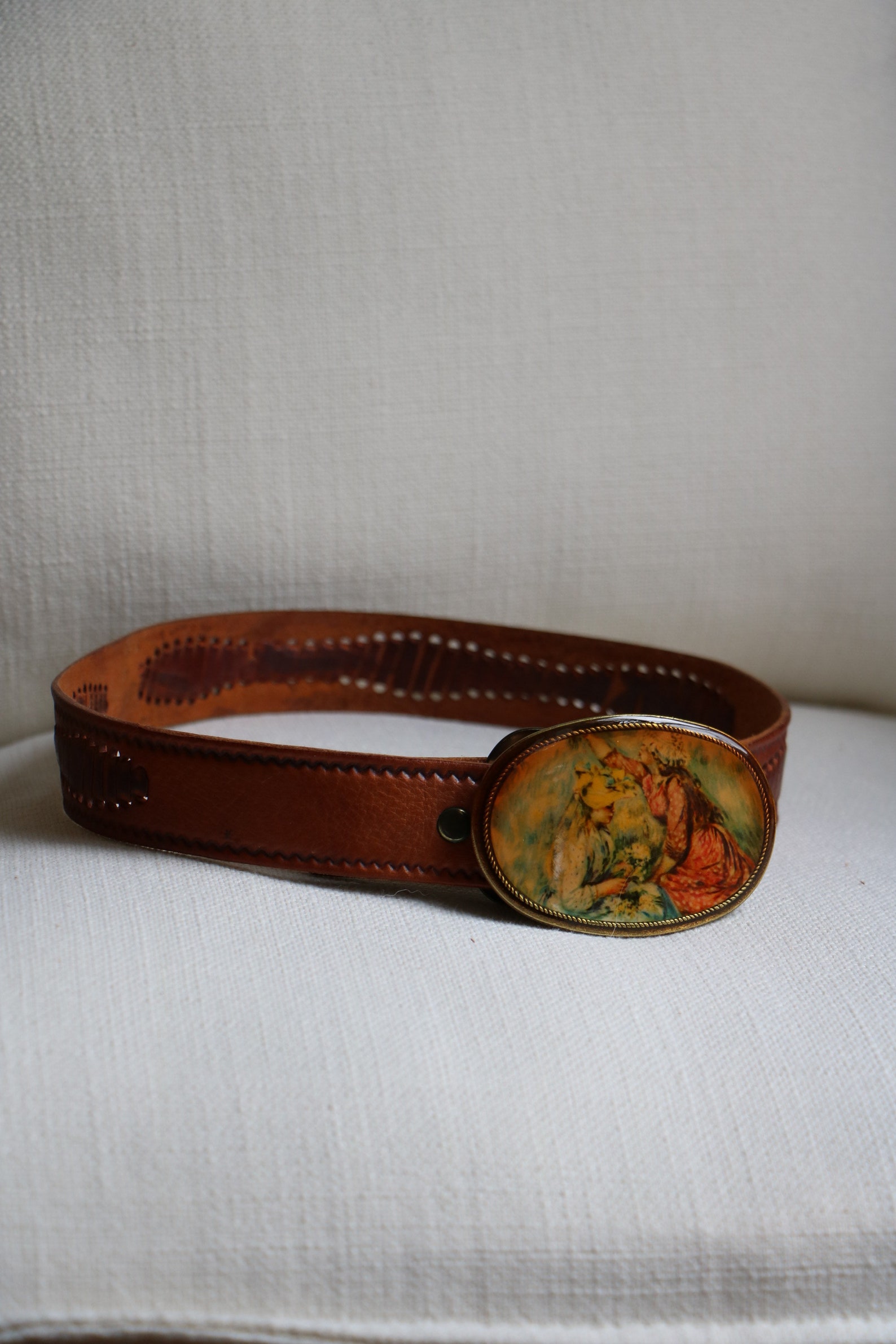 Vintage Renoir Painting Belt Buckle Hippie Prairie Cottage Core - Etsy