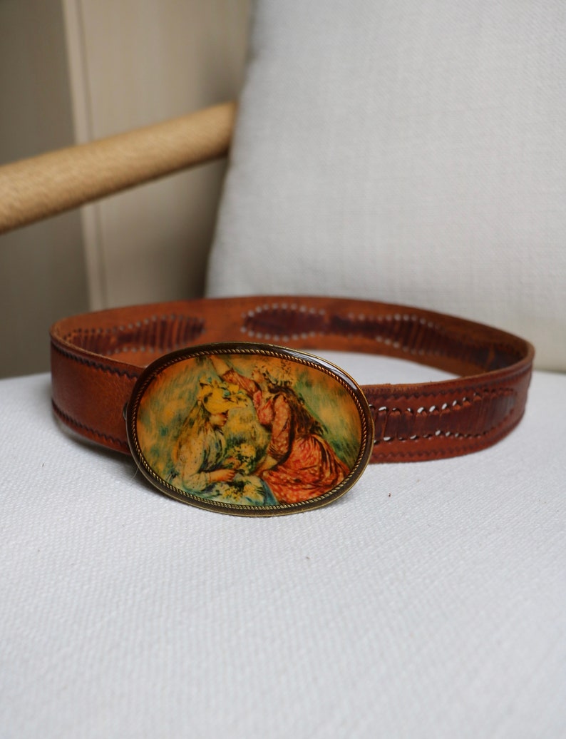 Vintage Renoir Painting Belt Buckle Hippie Prairie Cottage Core - Etsy