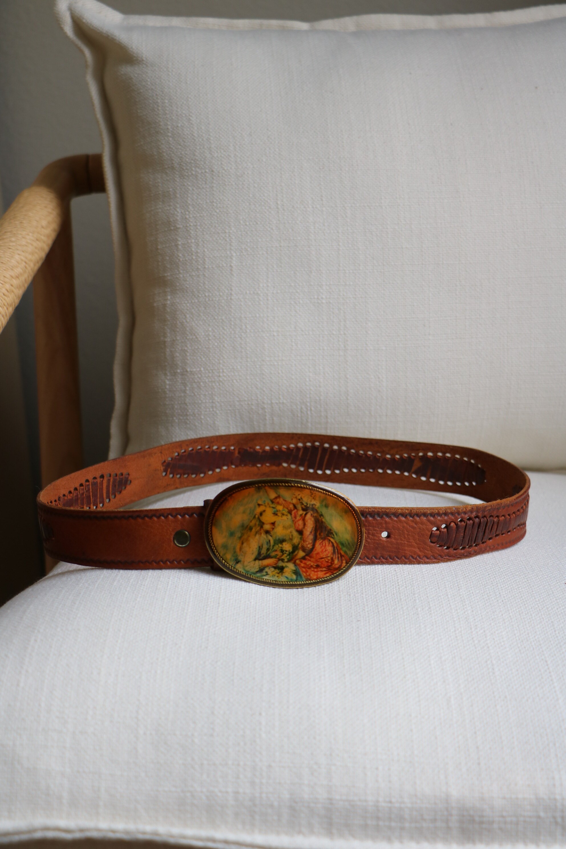 Vintage Renoir Painting Belt Buckle Hippie Prairie Cottage Core - Etsy