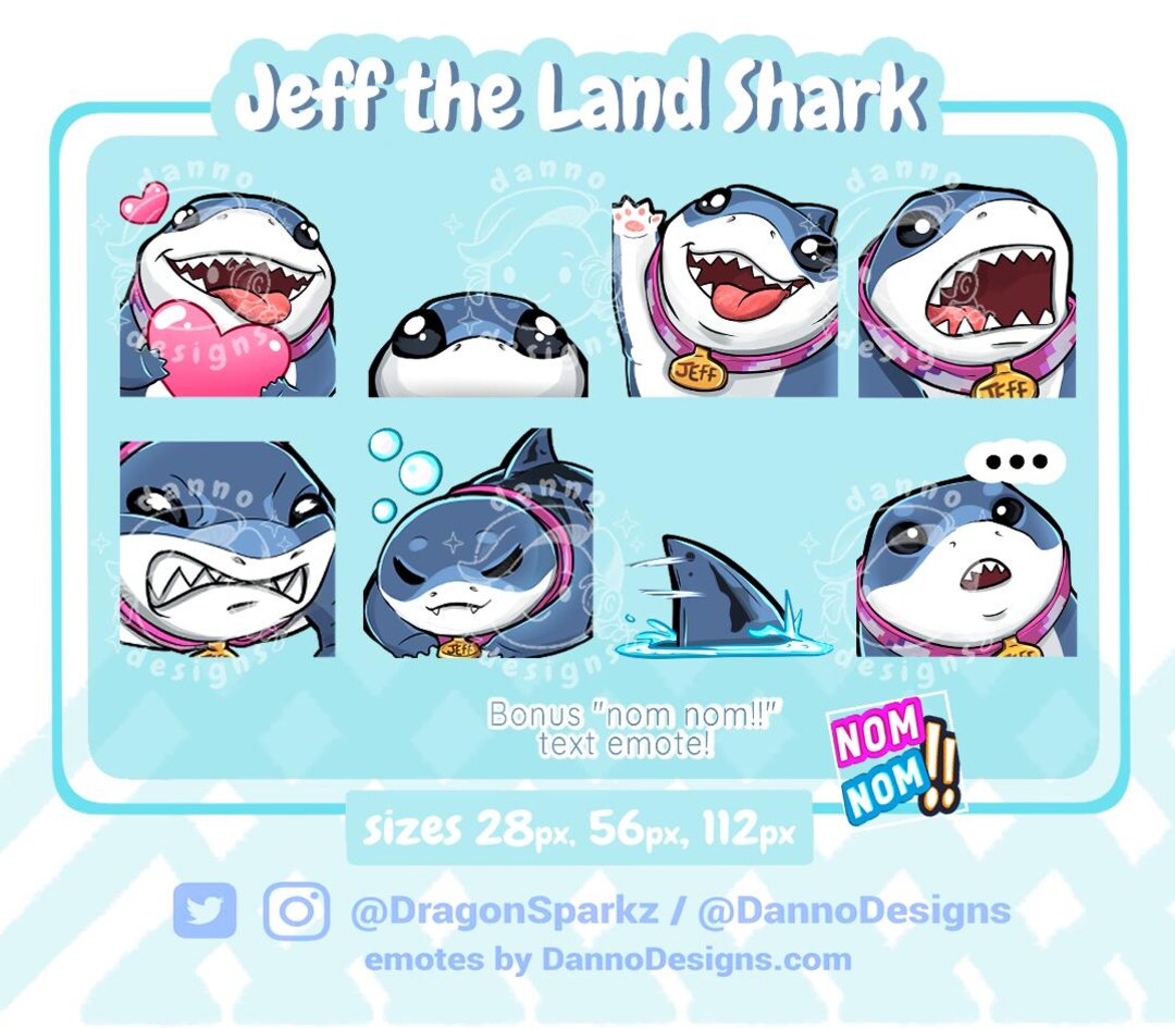 JEFF the Landshark Rivals Static Emotes Pack (twitch / Discord ...