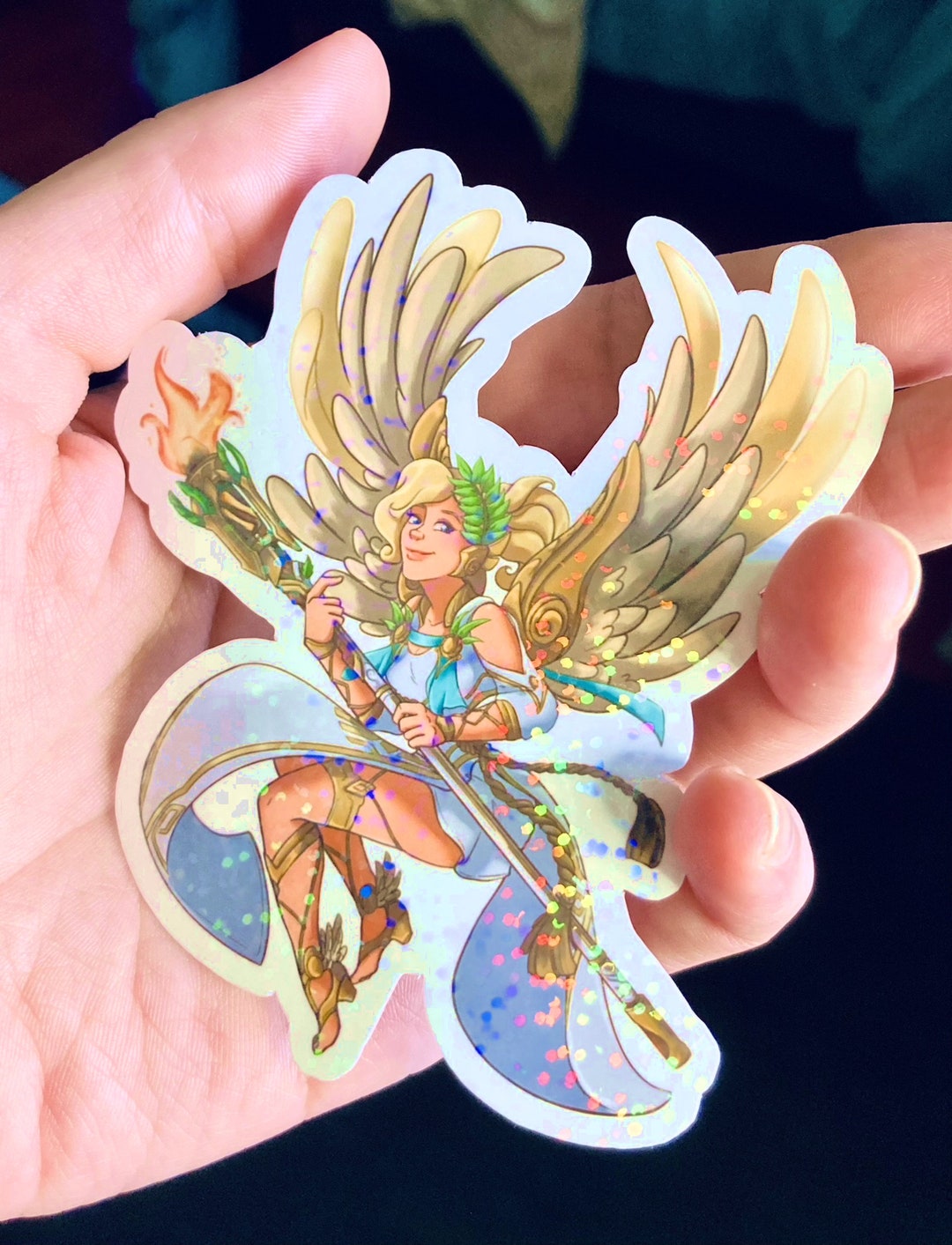 Mercy, Winged Victory Overwatch, Clear Gloss or Sparkle Sticker - Etsy