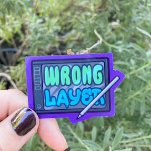 Wrong Layer, Digital Artist Funny Sticker, Vinyl Glosss - Etsy