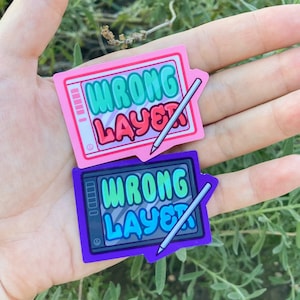 Wrong Layer, Digital Artist Funny Sticker, Vinyl Glosss - Etsy