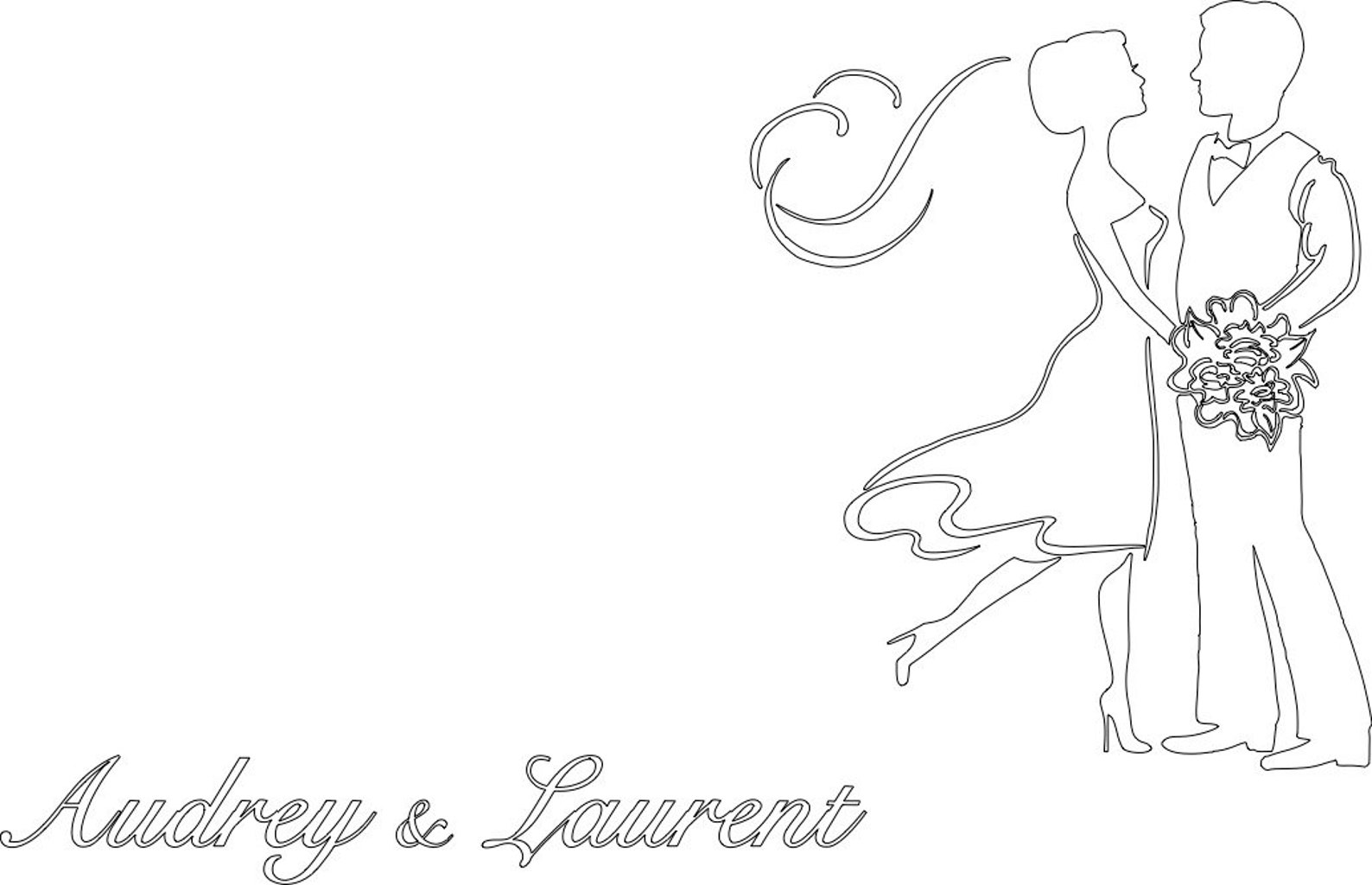 Wedding cutting board model cnc files for wood cnc inlays | Etsy